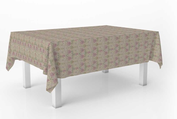 William Morris Blackthorne Oilcloth in Forest -NorfolkOilcloth