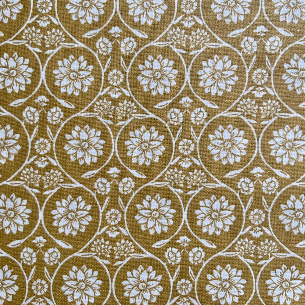 Appia Extra Wide French Oilcloth in Mustard -NorfolkOilcloth