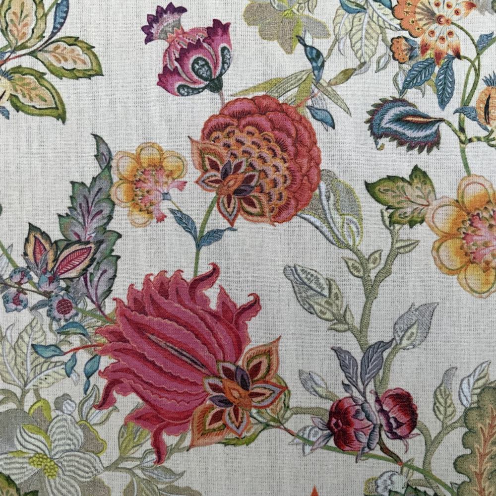 Bengal Beauty French Oilcloth in Ivory -NorfolkOilcloth