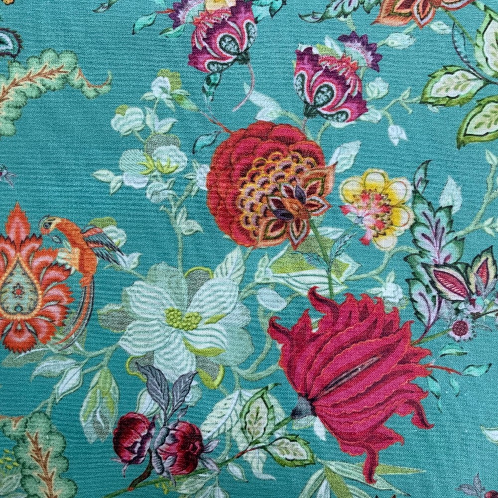 Bengal Beauty French Oilcloth in Blue. 137 cms -NorfolkOilcloth