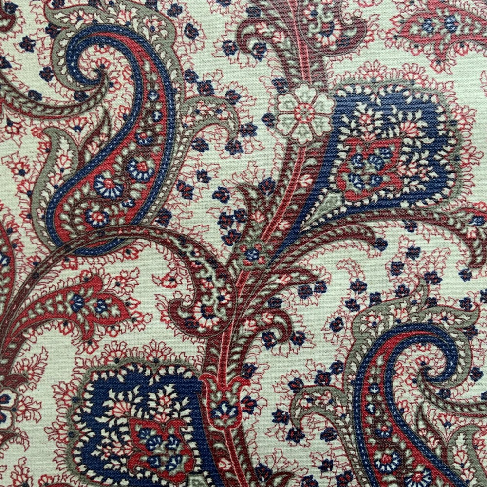 Bombay Paisley French Oilcloth in Rouge -NorfolkOilcloth