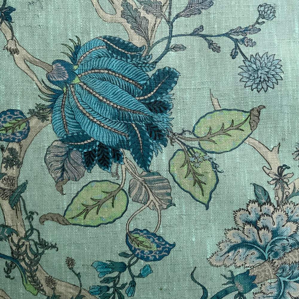 Ceylon Linen Oilcloth in Grey and Blue -NorfolkOilcloth