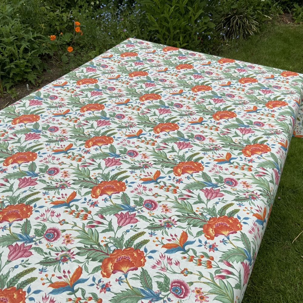 Exquisit Extra Wide Acrylic Oilcloth in Orange -NorfolkOilcloth