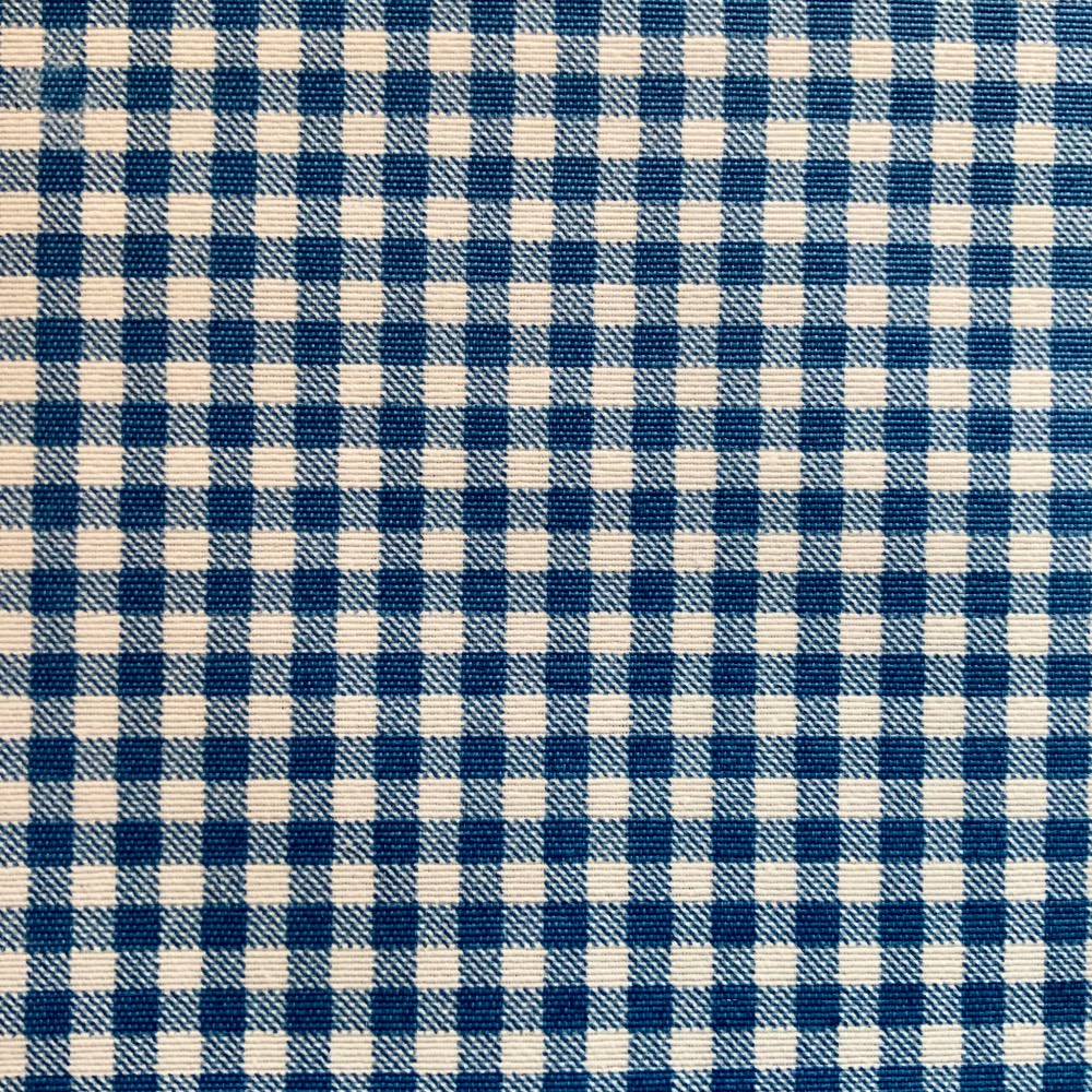 Gingham Check Extra Wide Acrylic Oilcloth in Blue -NorfolkOilcloth