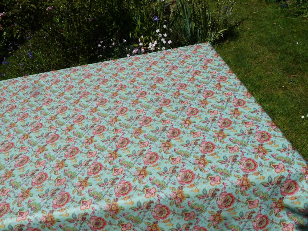 Makayla Extra Wide French Oilcloth in Lagoon -NorfolkOilcloth