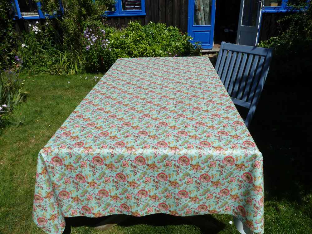 Makayla Extra Wide French Oilcloth in Lagoon -NorfolkOilcloth
