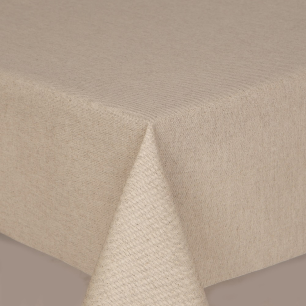 Linen Look Extra Wide Oilcloth in Natural -NorfolkOilcloth