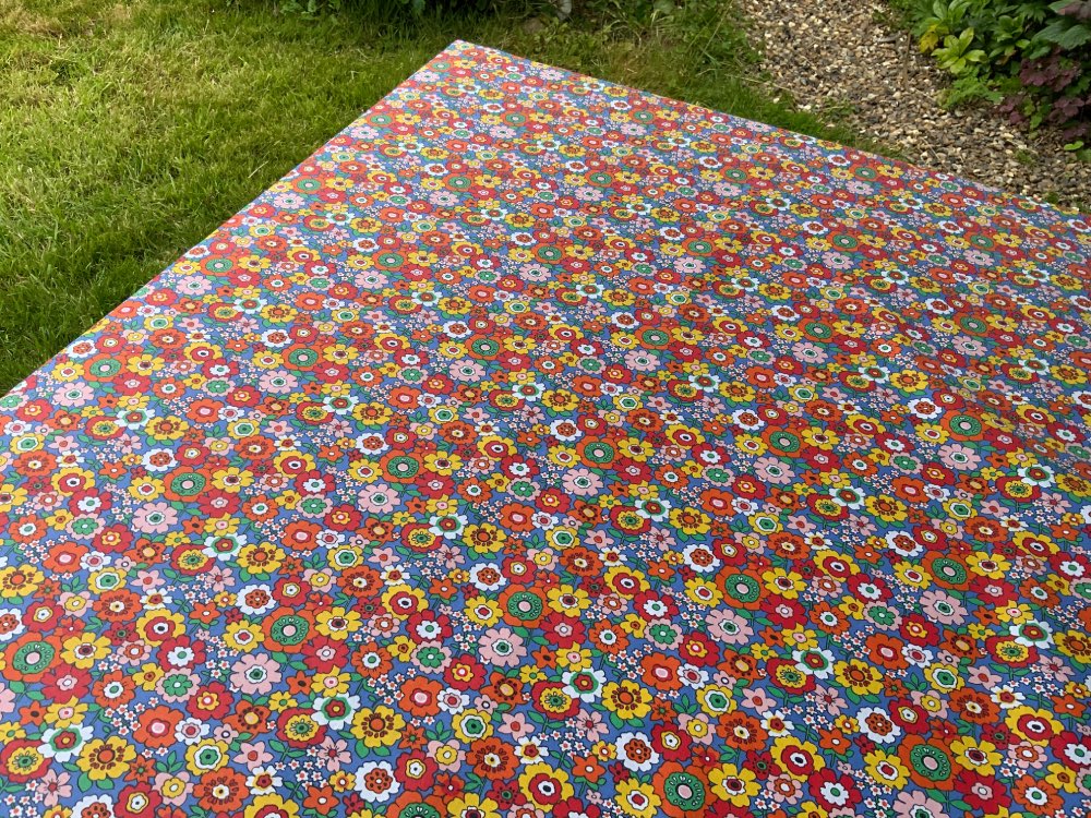 Popette French Extra Wide Oilcloth in Blue -NorfolkOilcloth