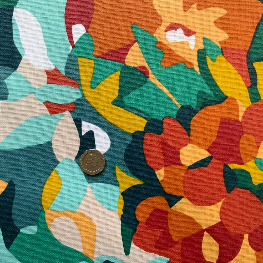 Rosemary Extra Wide French Oilcloth in Terracotta -NorfolkOilcloth