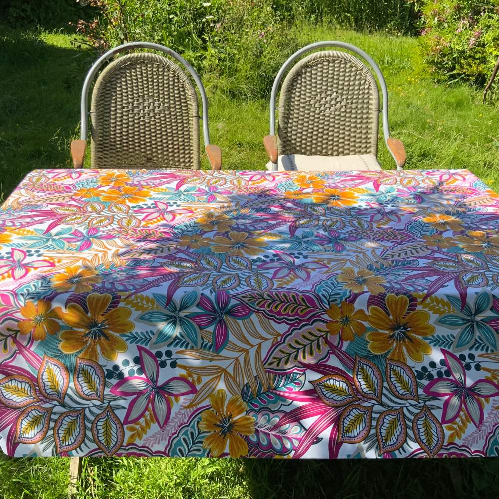 Seychelles Extra Wide French Oilcloth in Fuchsia -NorfolkOilcloth