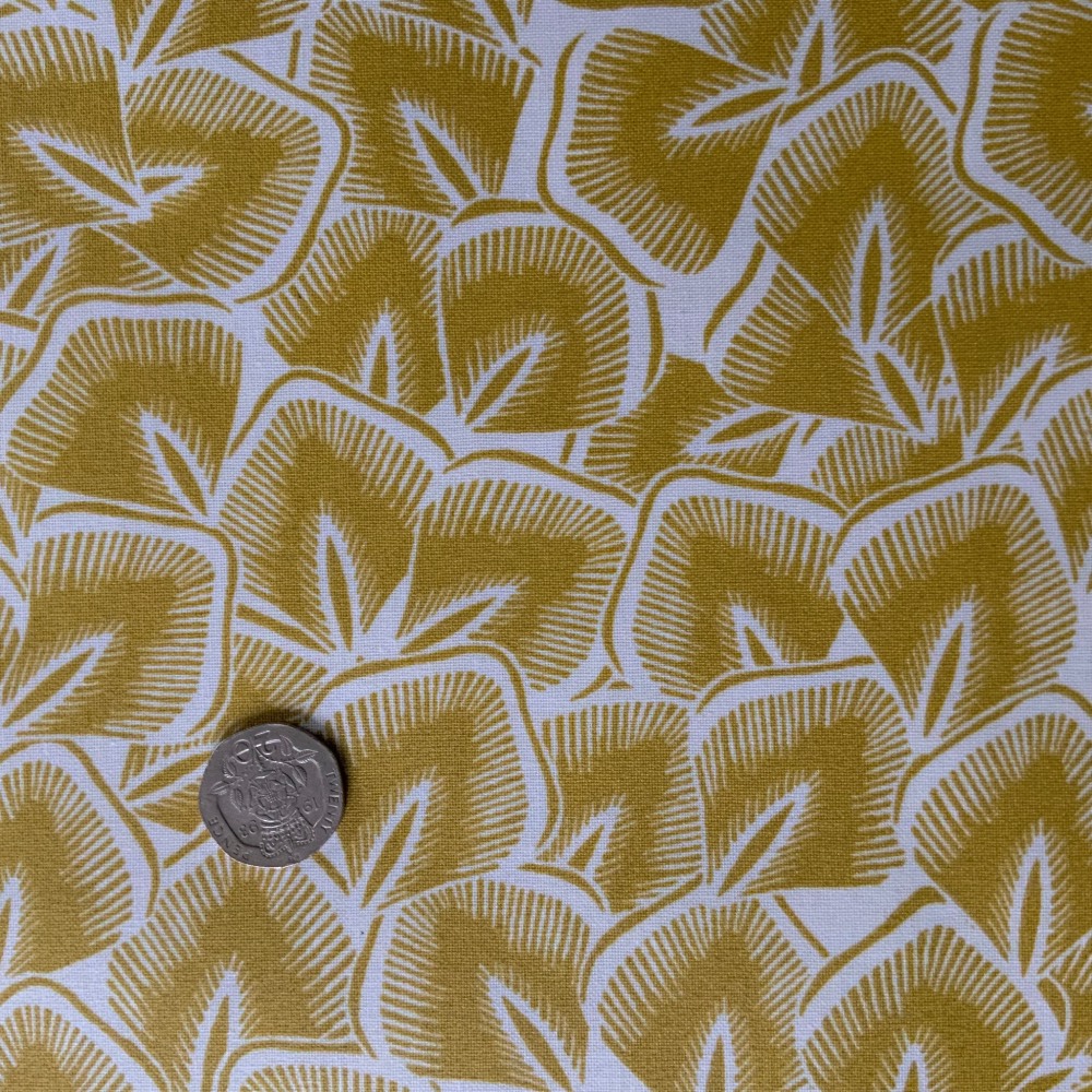 Shelton Extra Wide French Oilcloth in Mustard -NorfolkOilcloth