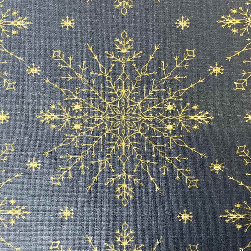 Starfreeze Extra Wide Christmas Oilcloth in Anthracite -NorfolkOilcloth