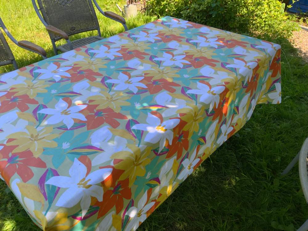 Vanina Extra Wide French Oilcloth in Orange -NorfolkOilcloth