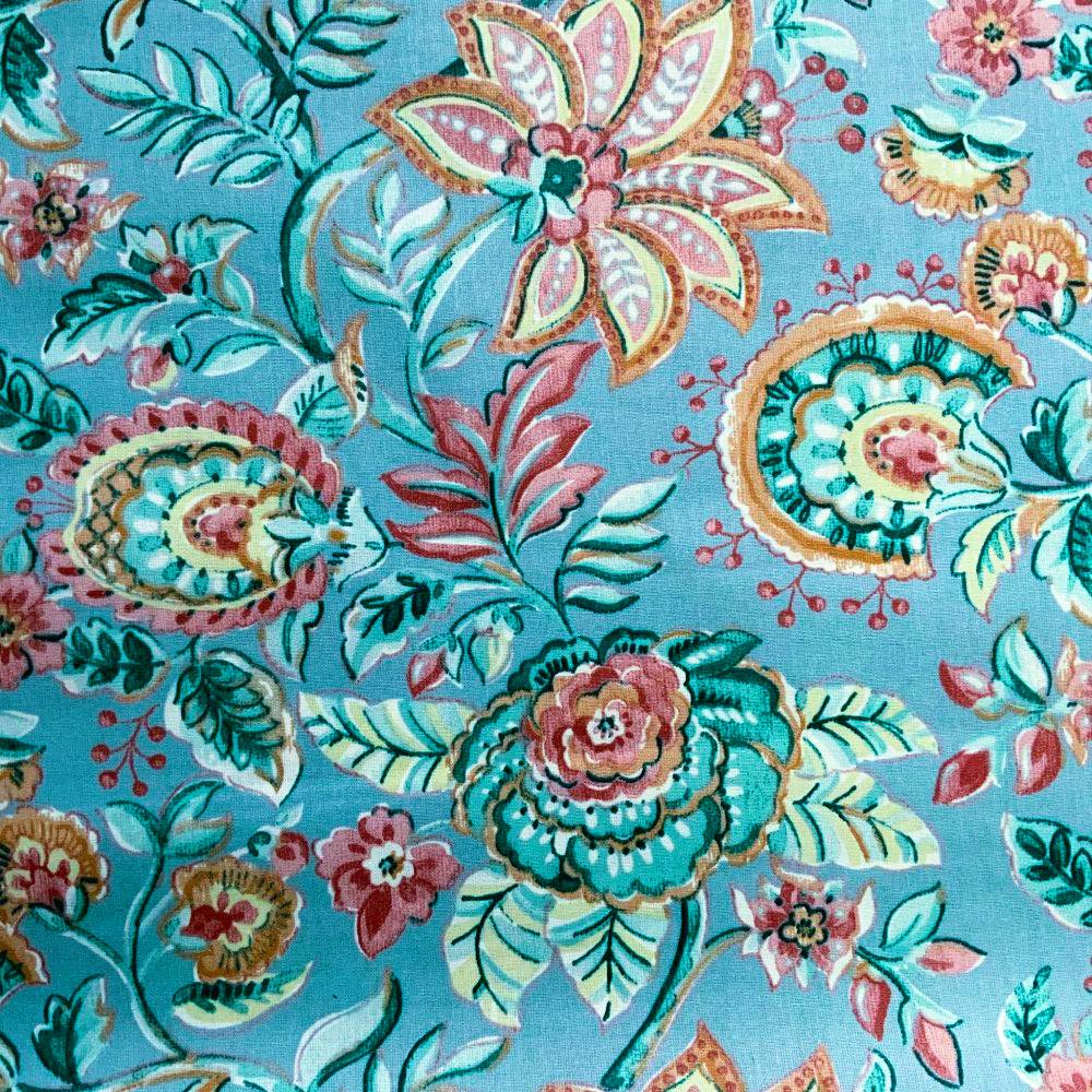 Athena Extra Wide Acrylic Oilcloth in Blue -NorfolkOilcloth