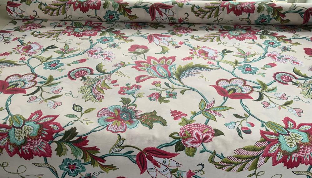 Omara Extra Wide Acrylic Oilcloth in Red -NorfolkOilcloth