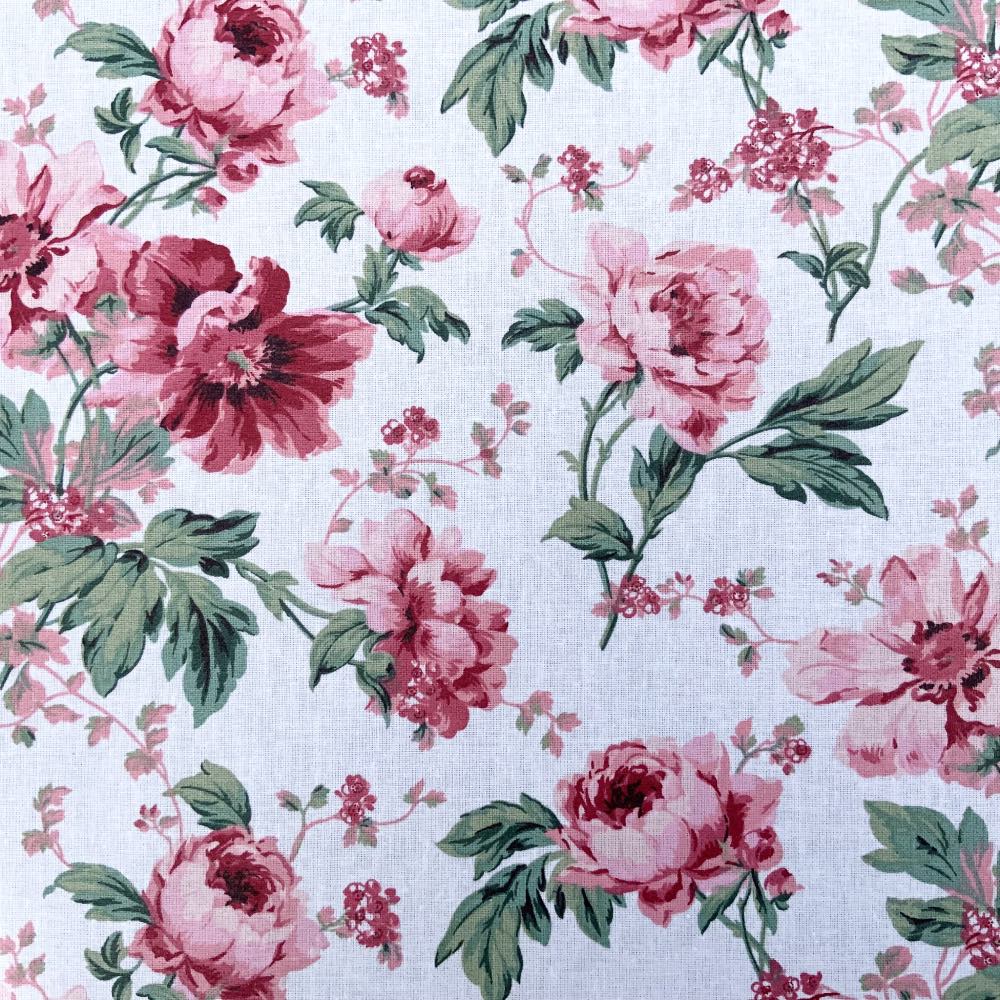 Scarlet French Oilcloth in Rose -NorfolkOilcloth