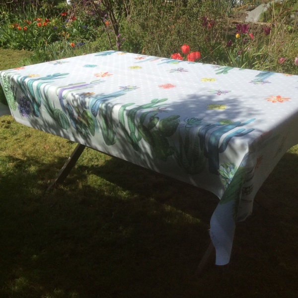 Wild Flower Border Extra Wide Oilcloth -NorfolkOilcloth