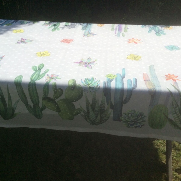 Wild Flower Border Extra Wide Oilcloth -NorfolkOilcloth